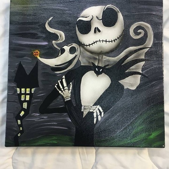 Wall Decor | Jack Skellington Custom Canvas Painting | Poshmark